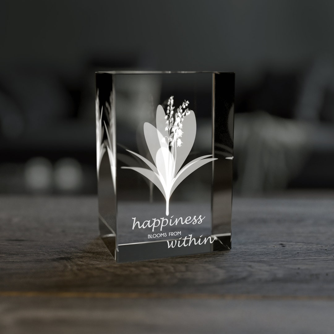 Personalized 3D Crystal Glass Keepsake for Her and Special Occasions - Etsy