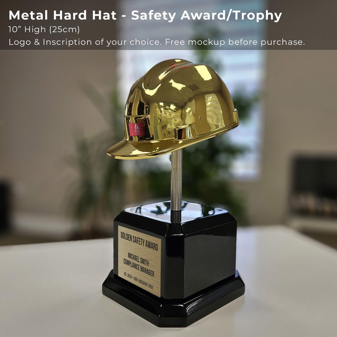 Custom Gold Electroplated Hard Hat Award – Perfect for Employee and ...