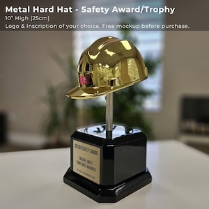 Custom Gold Electroplated Hard Hat Award: Employee Safety Recognition ...