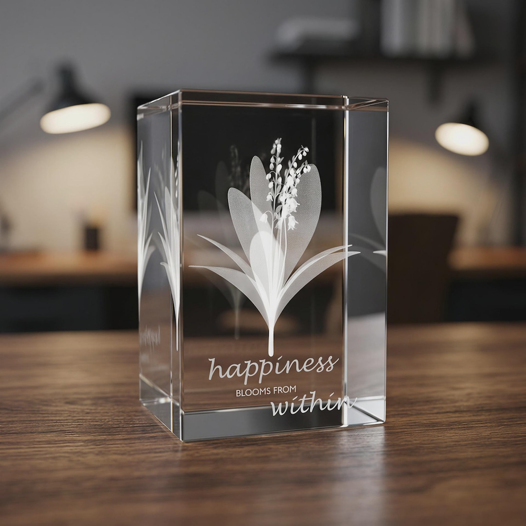 Personalized 3D Crystal Glass Keepsake for Her and Special Occasions - Etsy