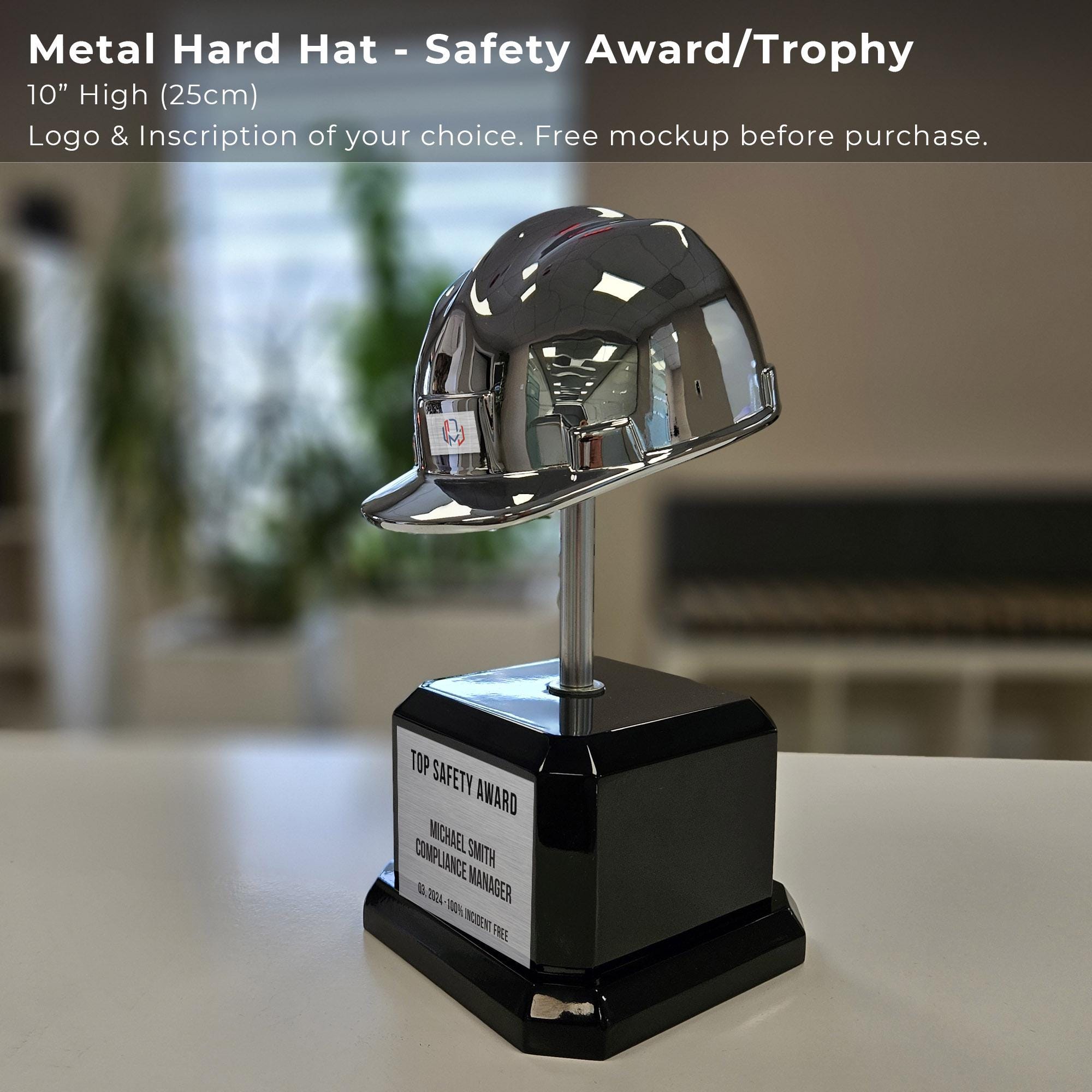 Custom Gold Electroplated Hard Hat Award: Employee Safety Recognition ...
