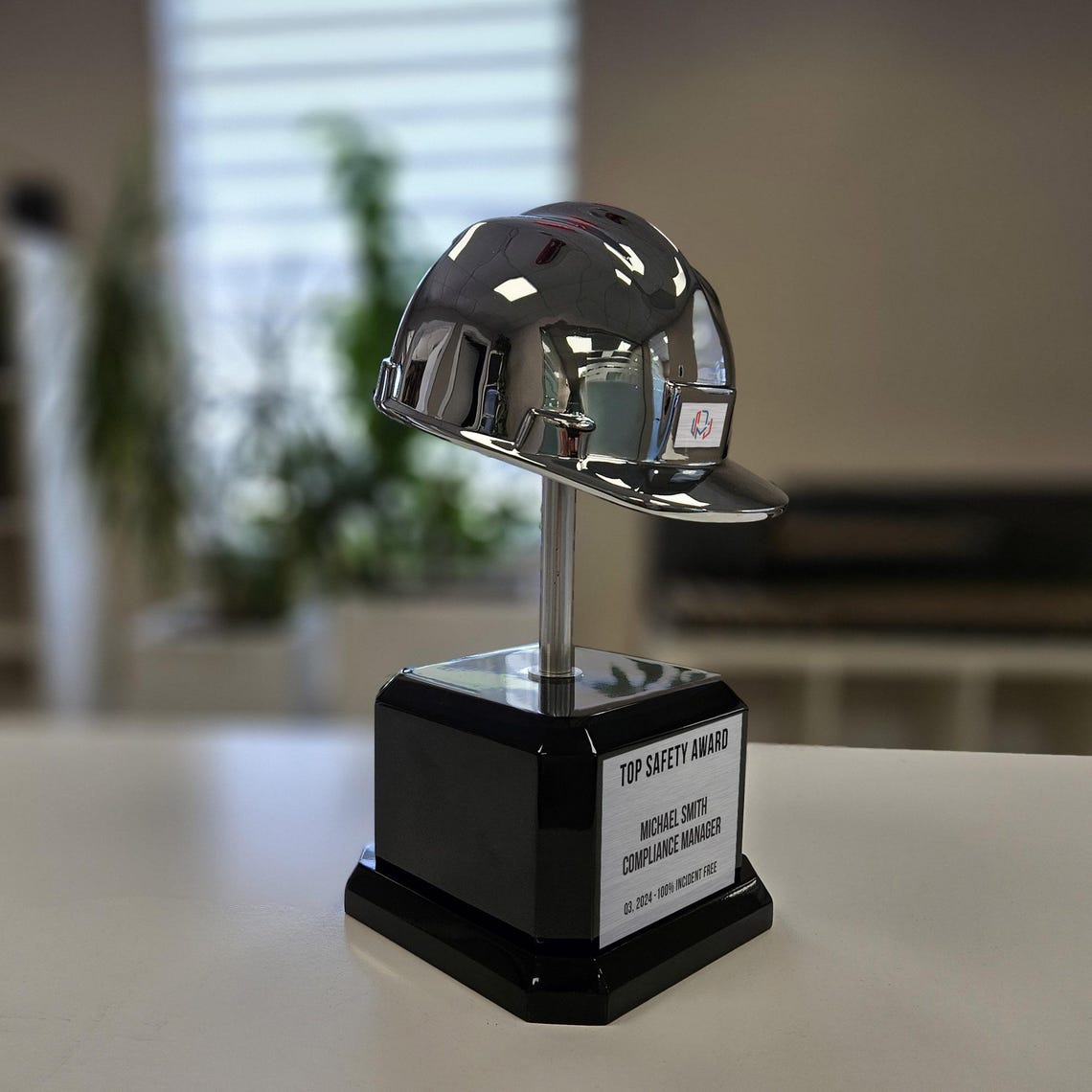 Custom Gold Electroplated Hard Hat Award: Employee Safety Recognition ...