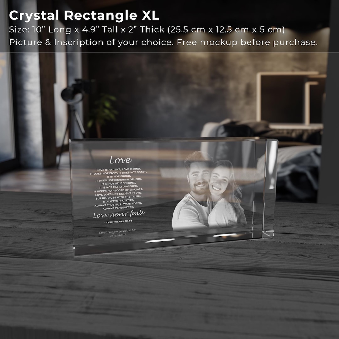 Personalized Laser Engraved 3D Crystal Portrait for Weddings ...