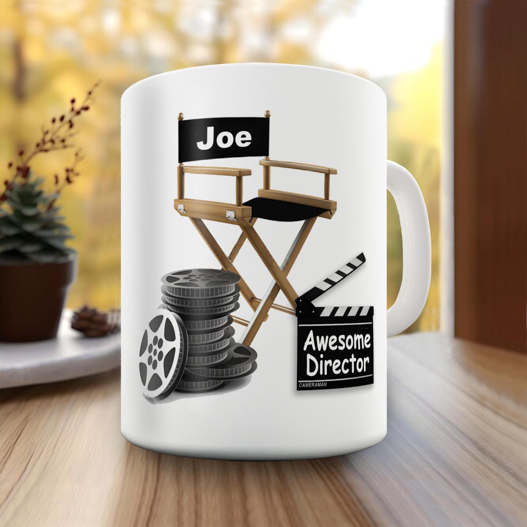 Film Directors Chair Personalised Gift Mug - Etsy UK
