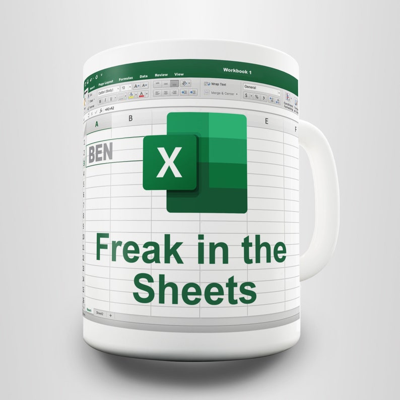 Spreadsheet Personalised Gift Mug - Etsy UK