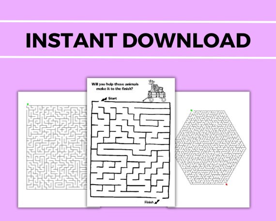 Mazes 50 Pages Road Trip Activity Pack Printable Kids - Etsy