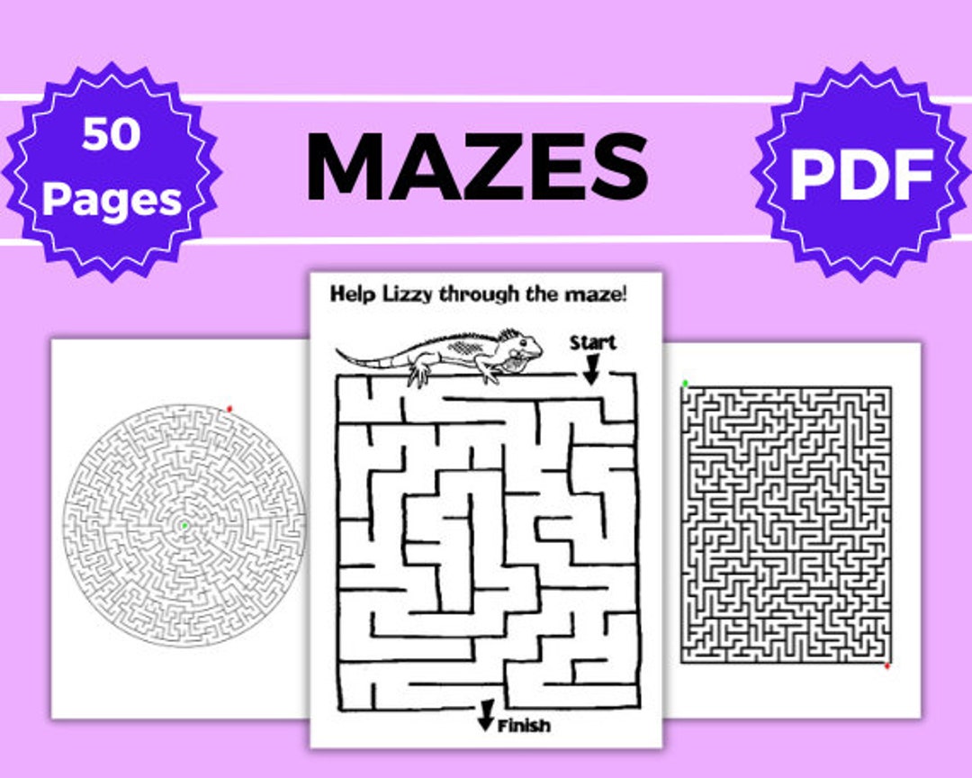 Mazes 50 Pages Road Trip Activity Pack Printable Kids - Etsy