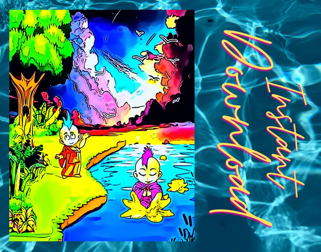 Buddha Baby Art Prints Punk Buddhist Print Meditation Art Enlightened ...