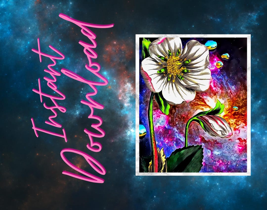 Instant Download Art, Flower Art, Space Art, Multiple Size Art, Digital ...