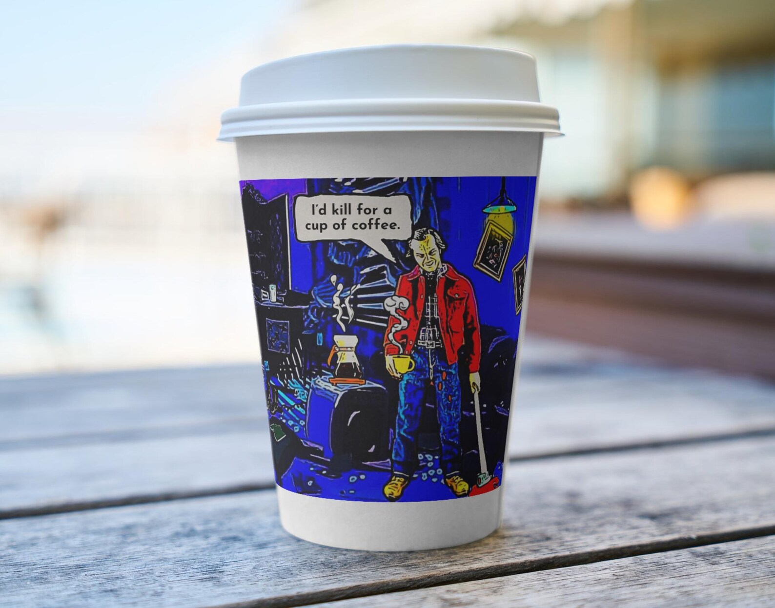 Hipster Cartoon Coffee Art Scary Coffee Set of 5 Printable Art Coffee ...