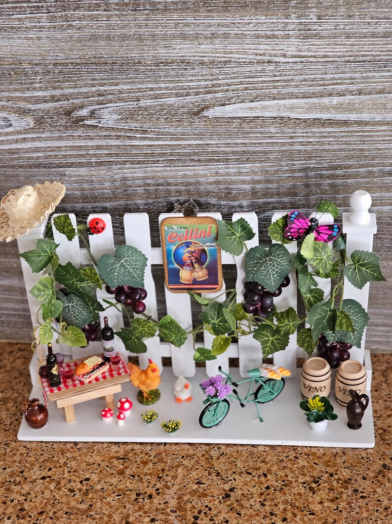 Vineyard Handcrafted Wood Fence. Prop, for Byers Choice Carolers or ...