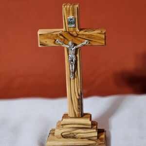 Catholic Olive Wood Tabletop Crucifix. Made in Jerusalem. - Etsy
