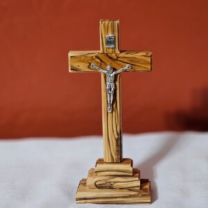 Catholic Olive Wood Tabletop Crucifix. Made in Jerusalem. - Etsy