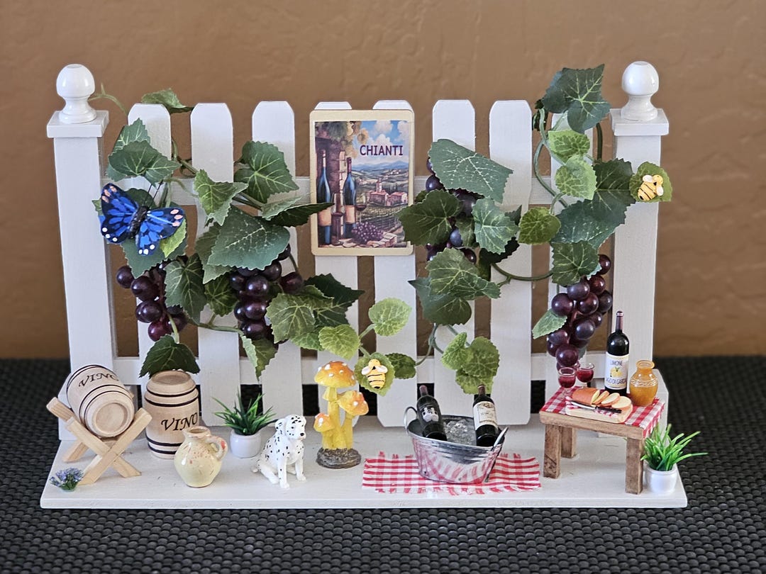 Vineyard Handcrafted Wood Fence. Prop, for Byers Choice Carolers or ...