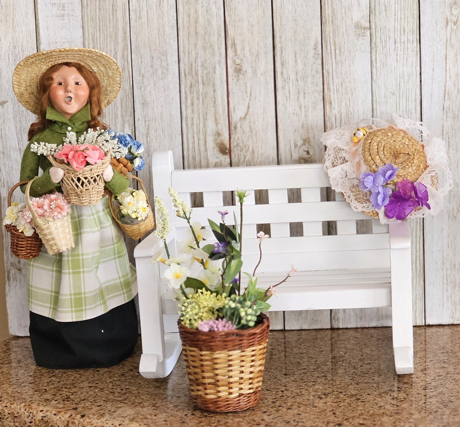 Hand Crafted White Wood Rocker. Prop, for Byers Choice Carolers or ...