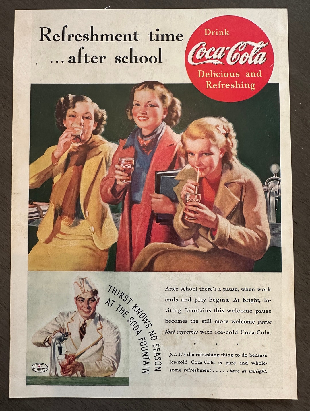 1937 Vintage Coke Ad, Coca Cola Advertisement, 1930's Magazine Ads ...