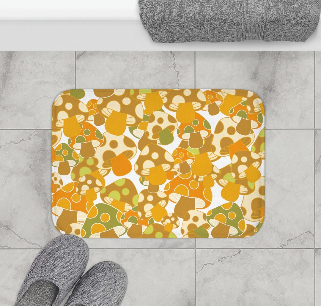 Mushroom Bath Mat Retro Mushroom Bath Mat Shroom Culture - Etsy
