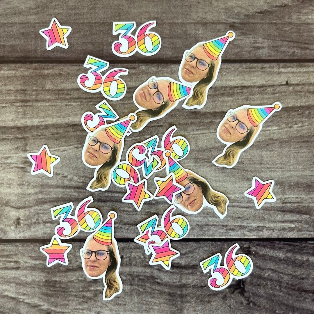 Bright Rainbow Birthday Custom Confetti Pack | Custom Confetti Face ...