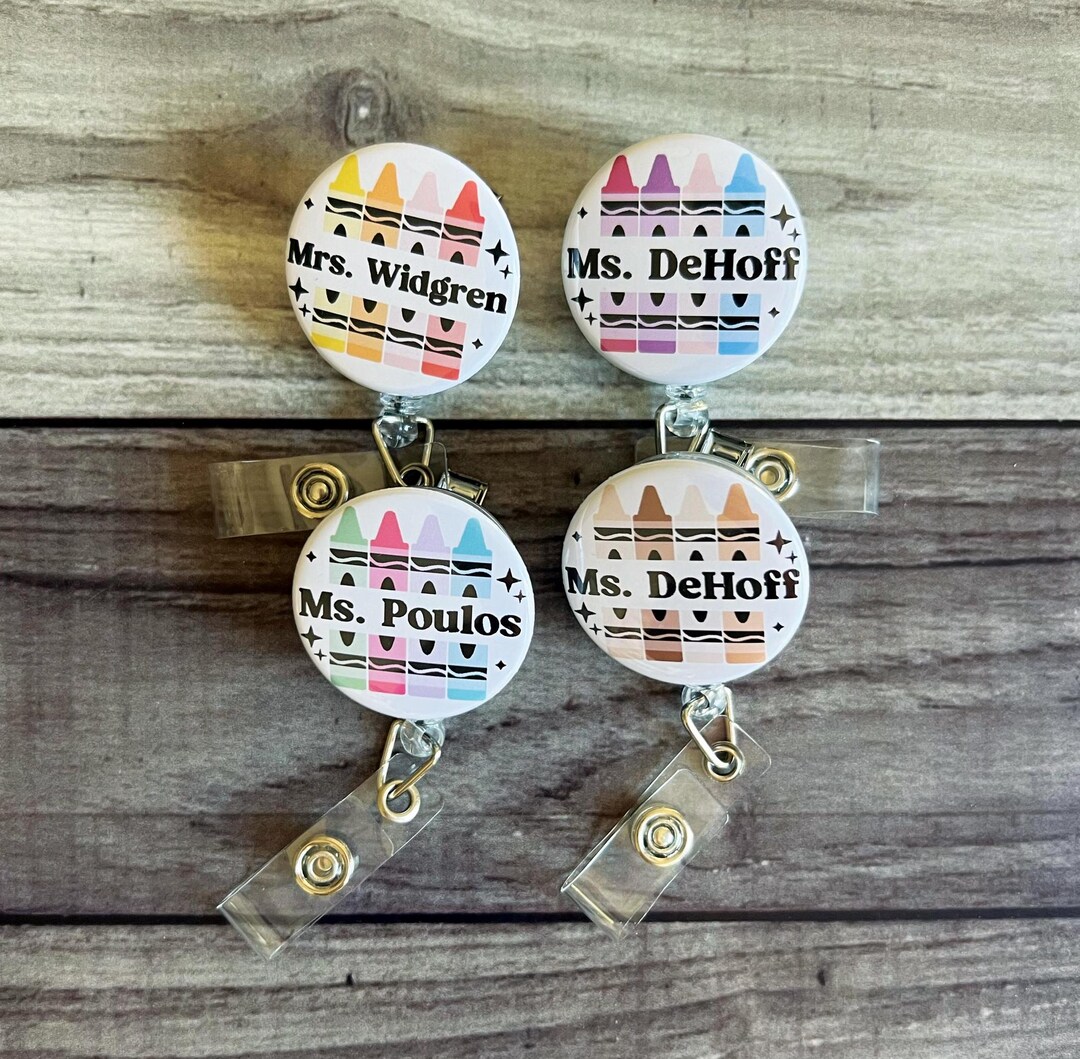 Personalized Teacher Name Badge Reel Cute Teacher Badge Reels Teacher ...