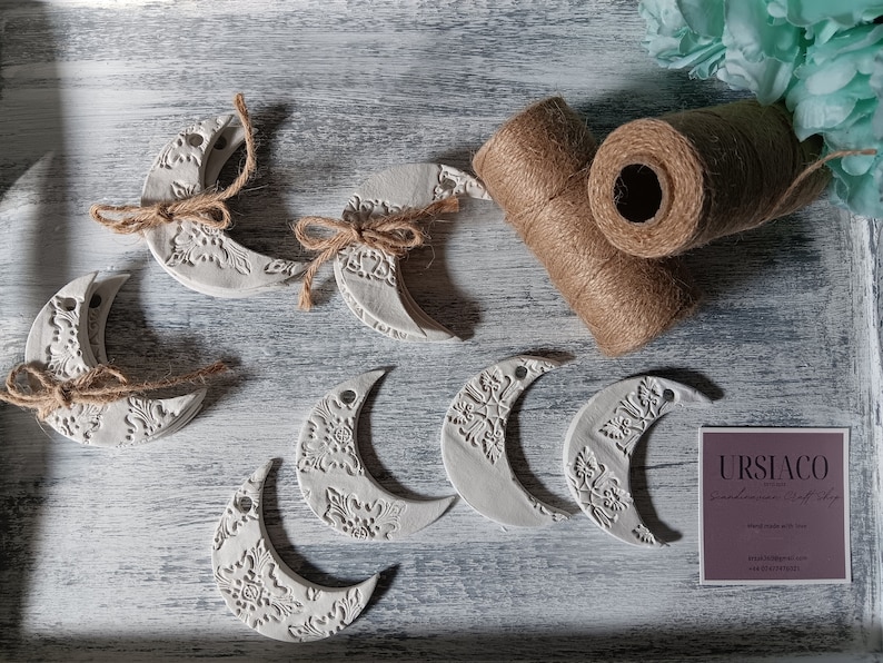 Scandinavian Style Clay Half Moon. Pack of 5. - Etsy
