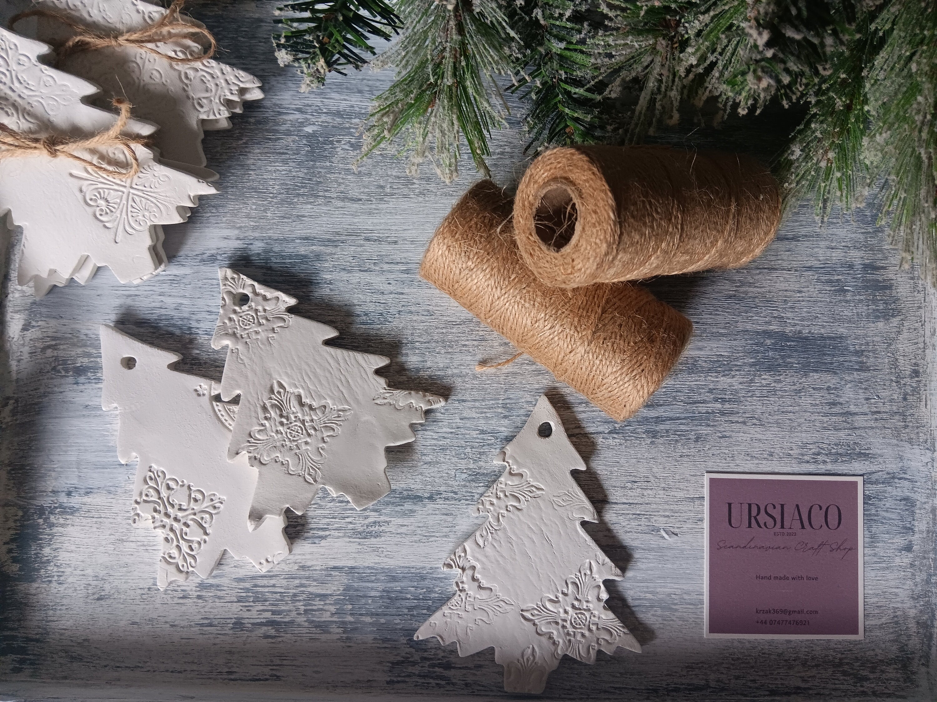 Scandinavian Style Christmas Tree Ornaments Pack of 5 - Etsy UK