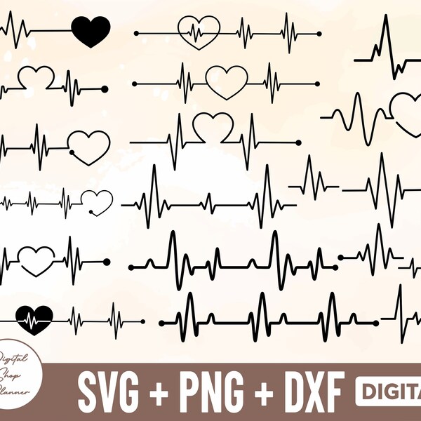 Heartbeat Svg - Etsy