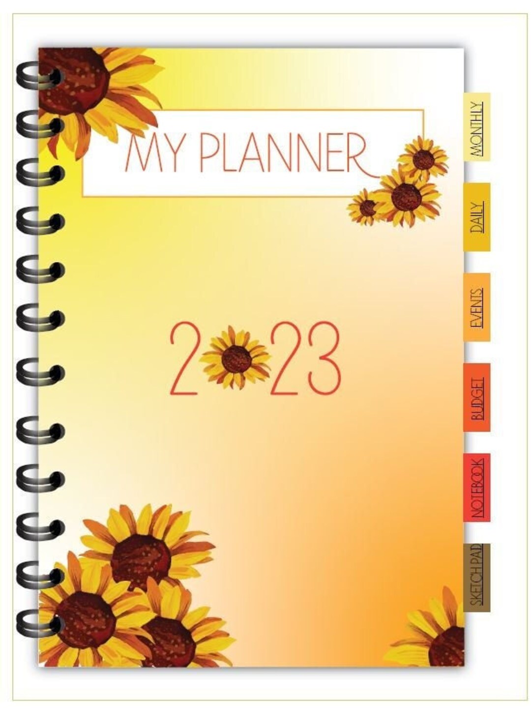 Digital Planner Sunflower Themed - Etsy