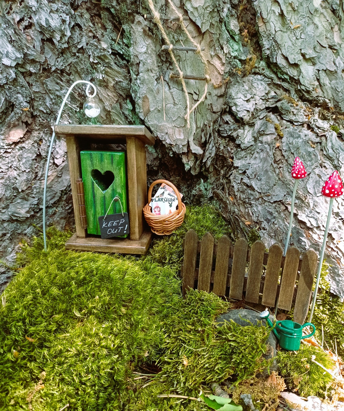Wooden Outhouse for Gnomes, Miniature Fairy Garden, Wooden Toys ...
