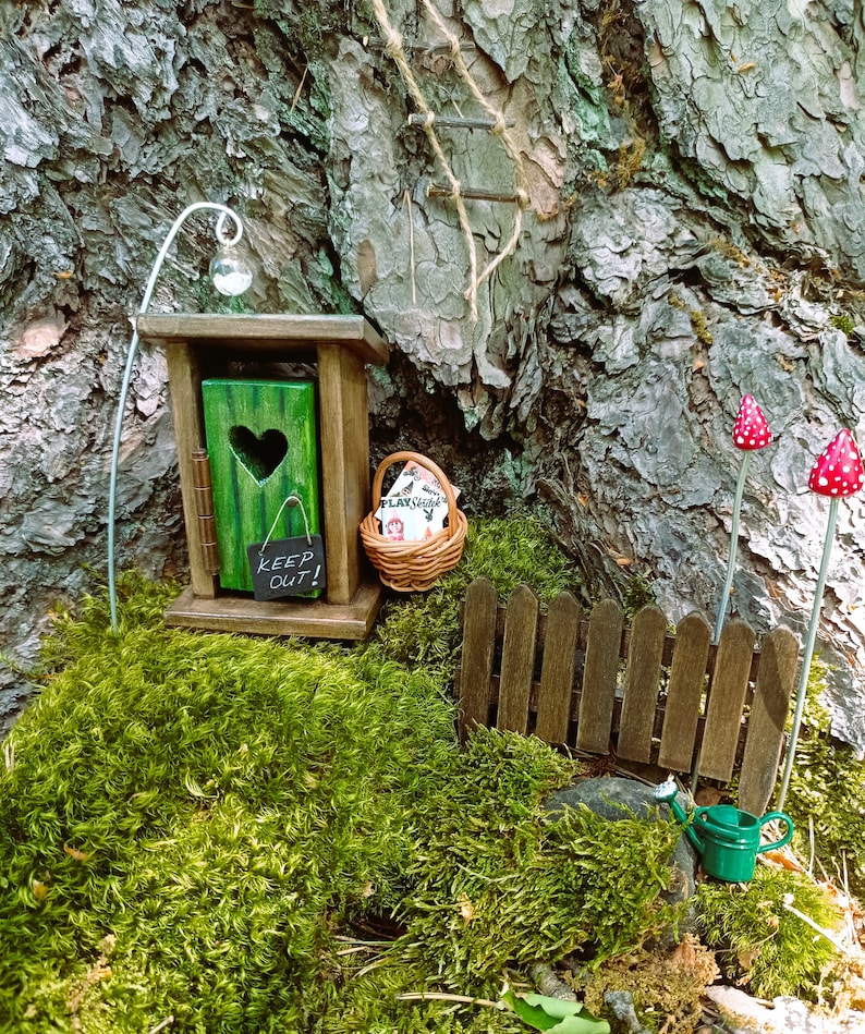 Wooden Outhouse for Gnomes, Miniature Fairy Garden, Wooden Toys ...