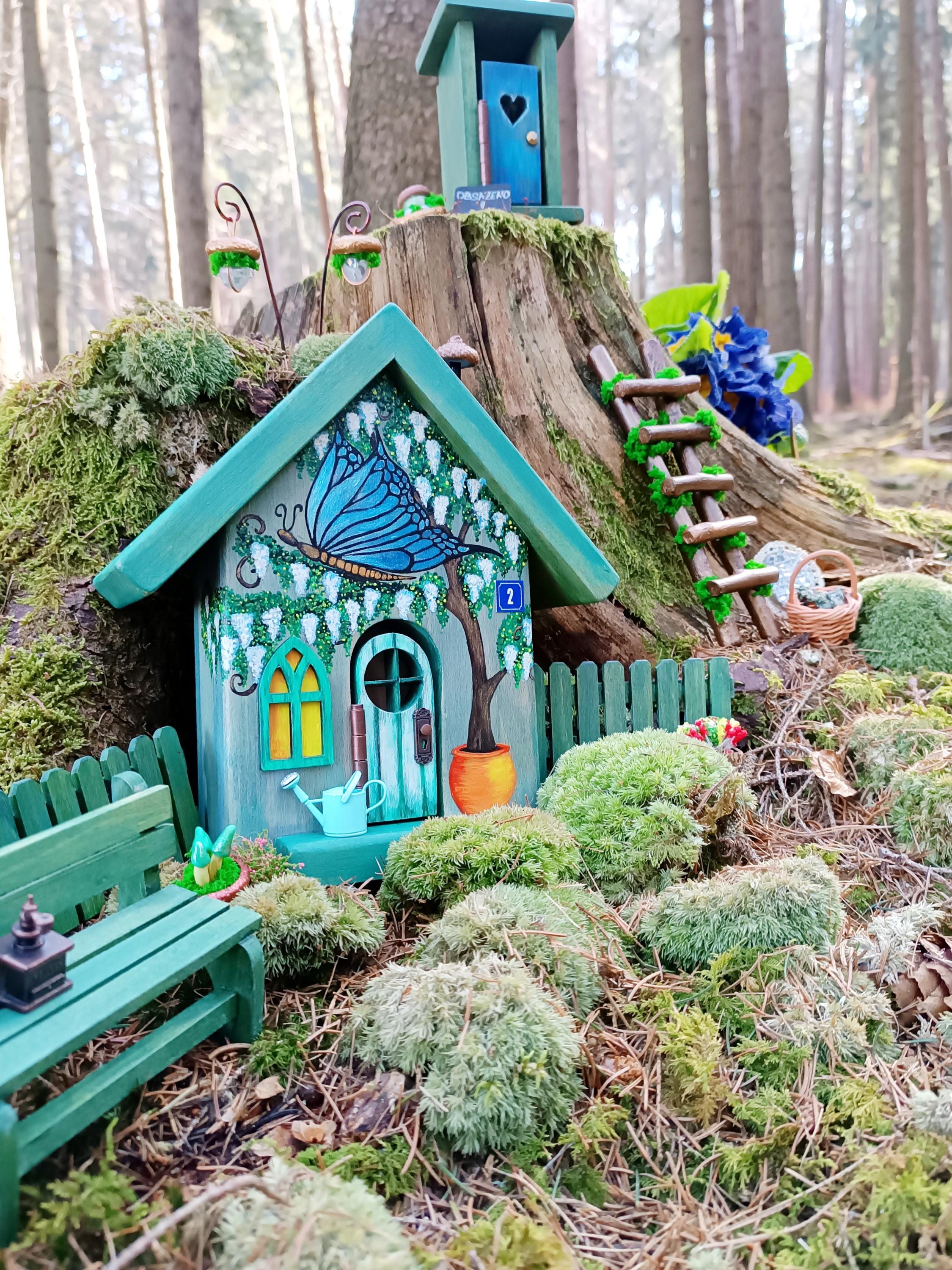 Hand Painted Wooden House, Gnome Garden, Fairy Garden, Miniature House ...