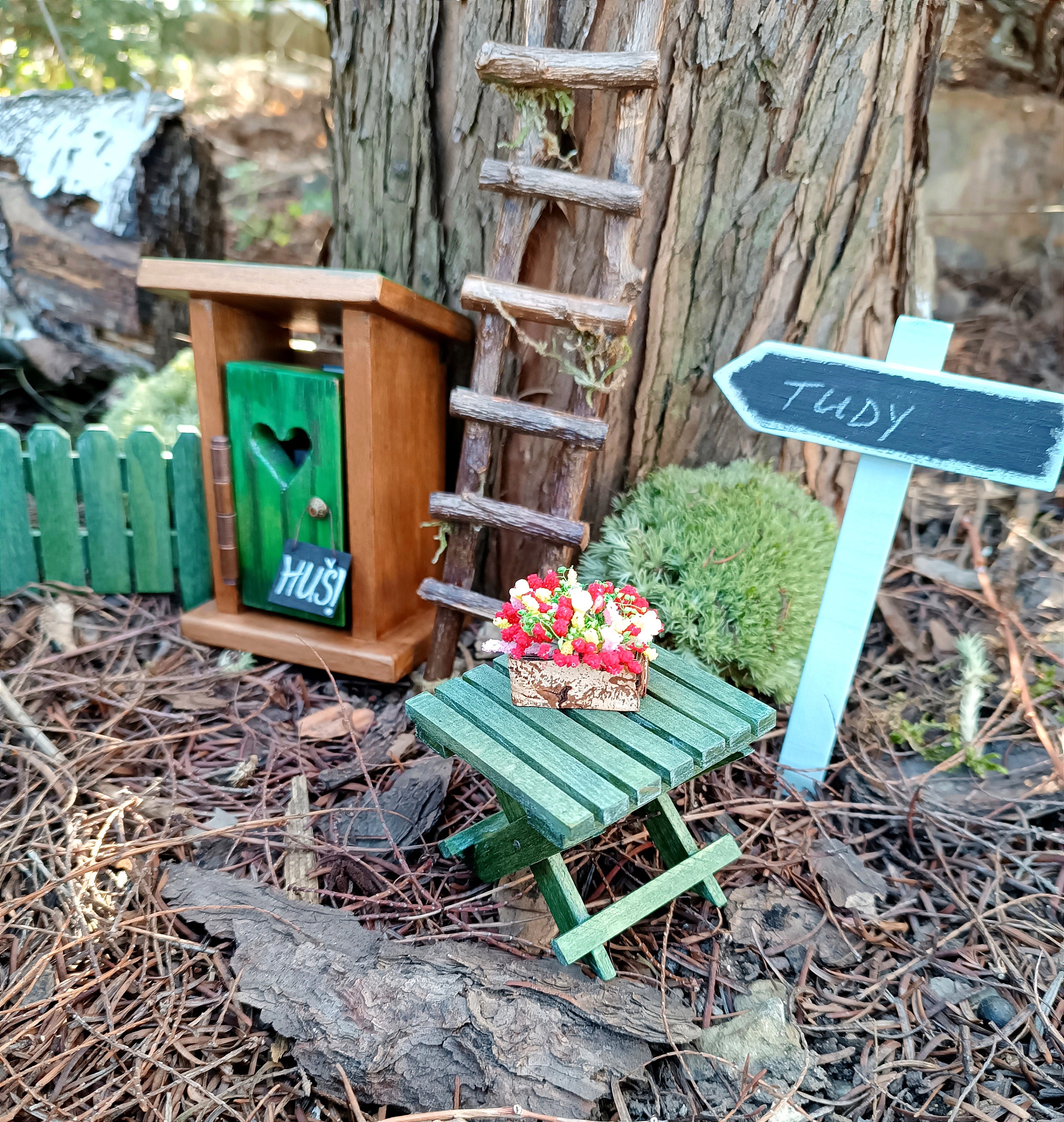 Wooden Outhouse for Gnomes, Miniature Fairy Garden, Wooden Toys ...