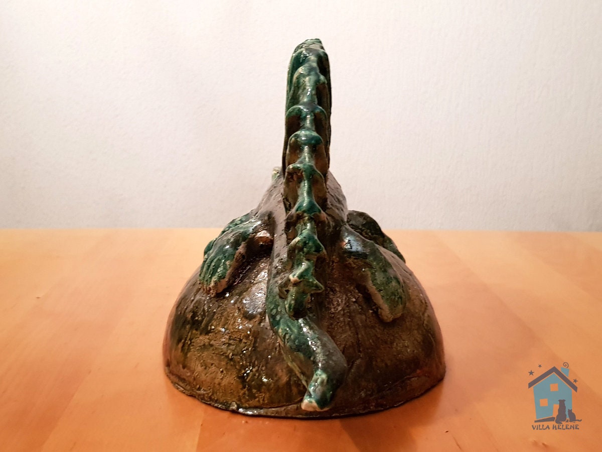 Dragon Lizard Ceramic Sculpture Figure Glossy Handmade Unique Clay ...