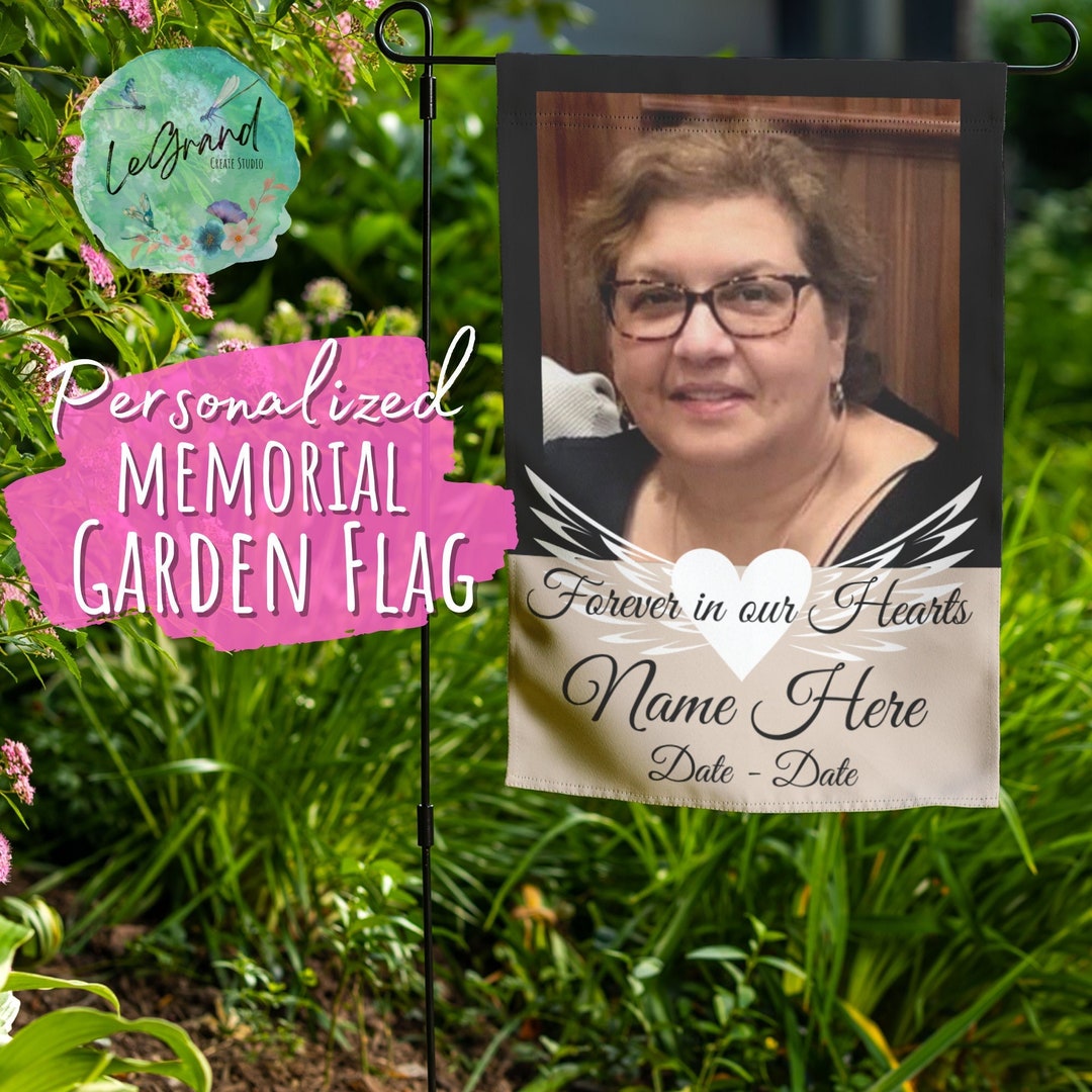 Cemetery Garden Flag in Memory of Custom Photo Garden Flag Remembrance ...