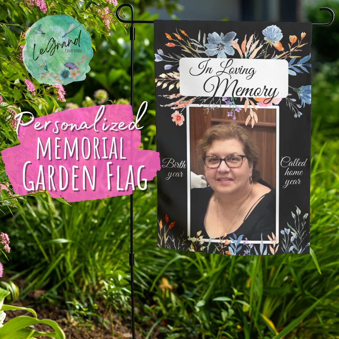 Personalized Gravesite Flag Custom Photo Flag Remembrance Gift Of Loved