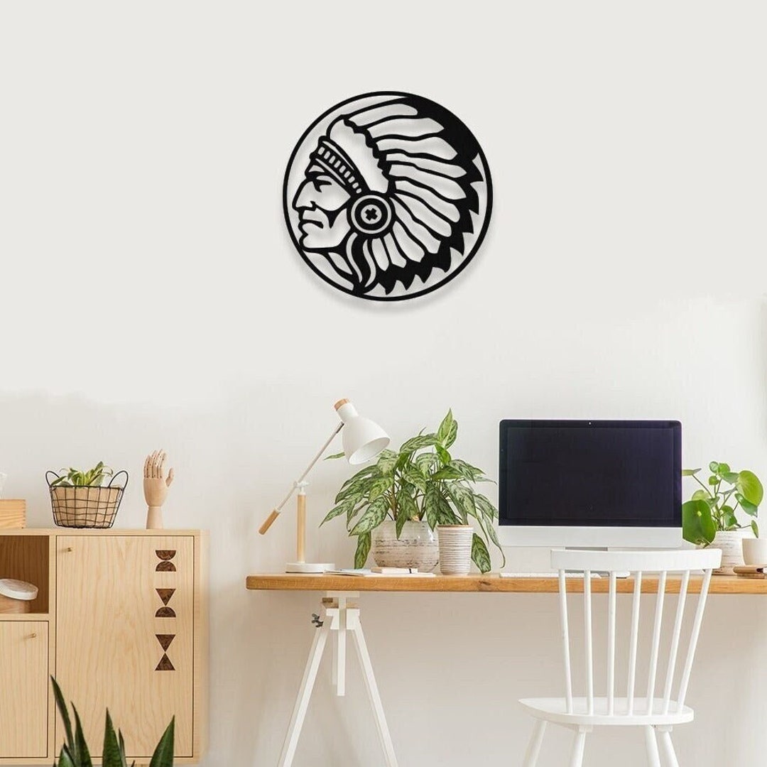 Native American Man of Spirit Metal Wall Art Tribal Home Decor ...