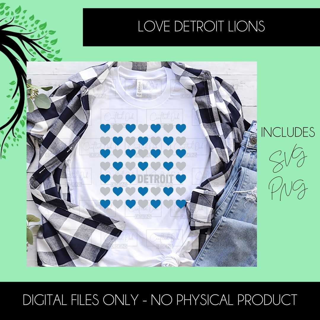 Love Detroit Football Hearts SVG Cut File, Touch Down SVG, Game Day ...