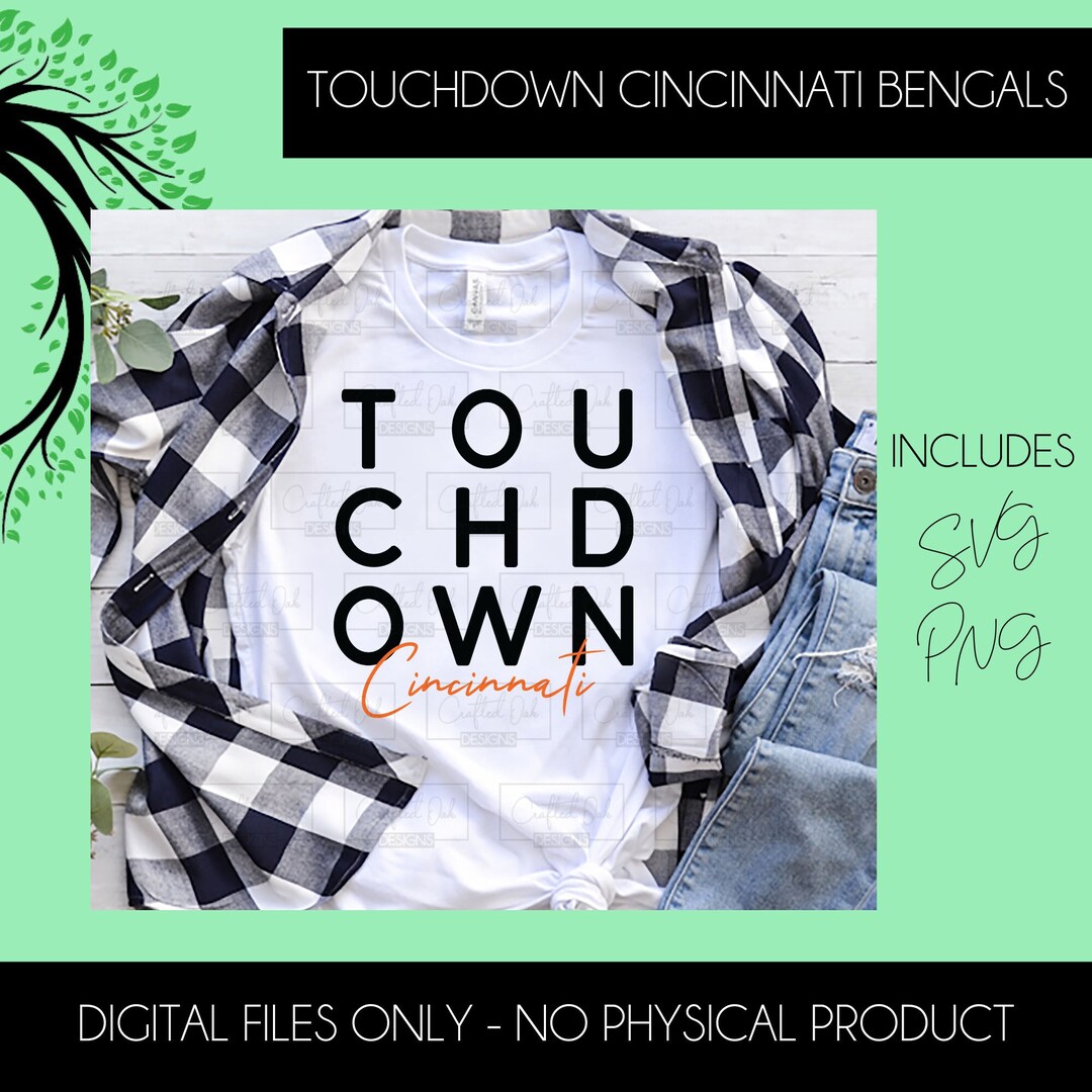 Touchdown Cincinnati Football SVG Cut File, Touch Down SVG, Game Day ...
