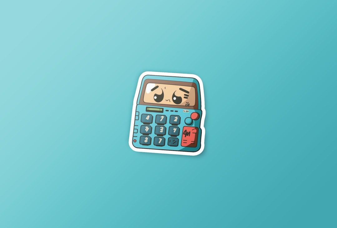 Calculator Sticker Animated Sticker Laptop Decal Water Bottle Cute ...
