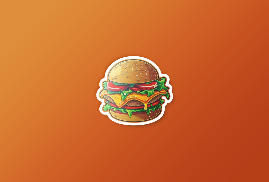Burger Sticker Food Sticker Cartoon Sticker Foodie Foods Computer ...