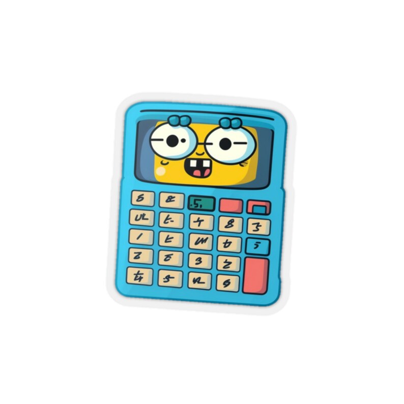 Calculator Sticker Animated Sticker Laptop Decal Water Bottle Cute ...