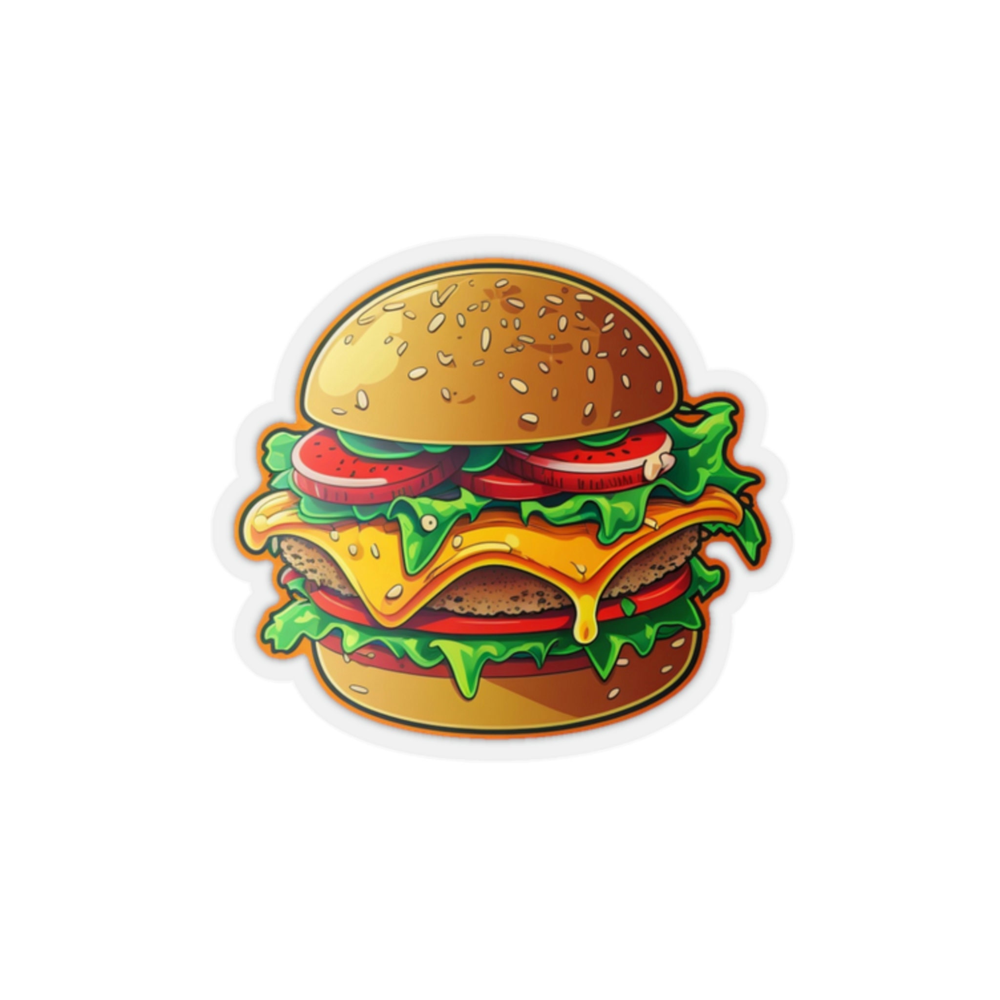 Burger Sticker Food Sticker Cartoon Sticker Foodie Foods Computer ...