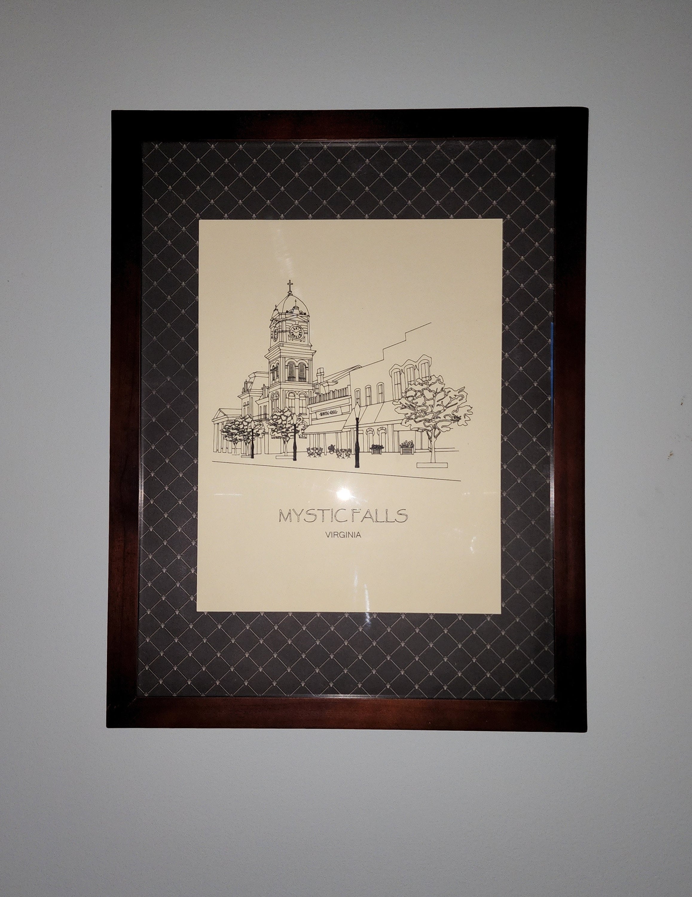 Mystic Falls (covington GA) Line Drawing TVD Fan Art - Etsy