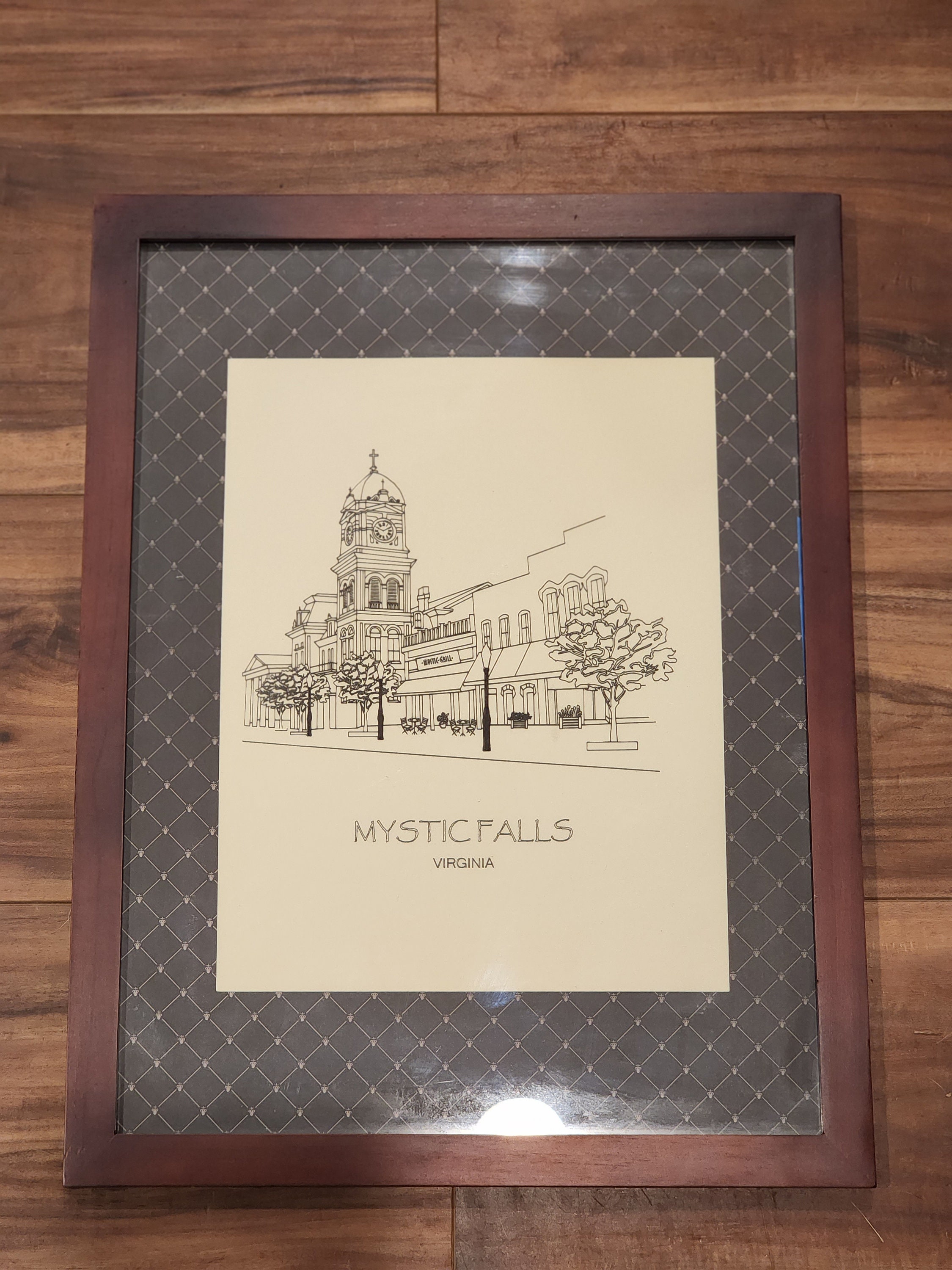 Mystic Falls (covington GA) Line Drawing TVD Fan Art - Etsy