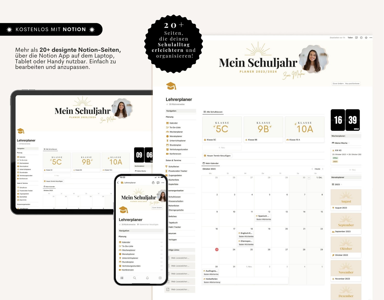 Notion Template Lehrerplaner 2024 2025 Deutsch Notion Planner Vorlage Notion Schuljahresplaner ...