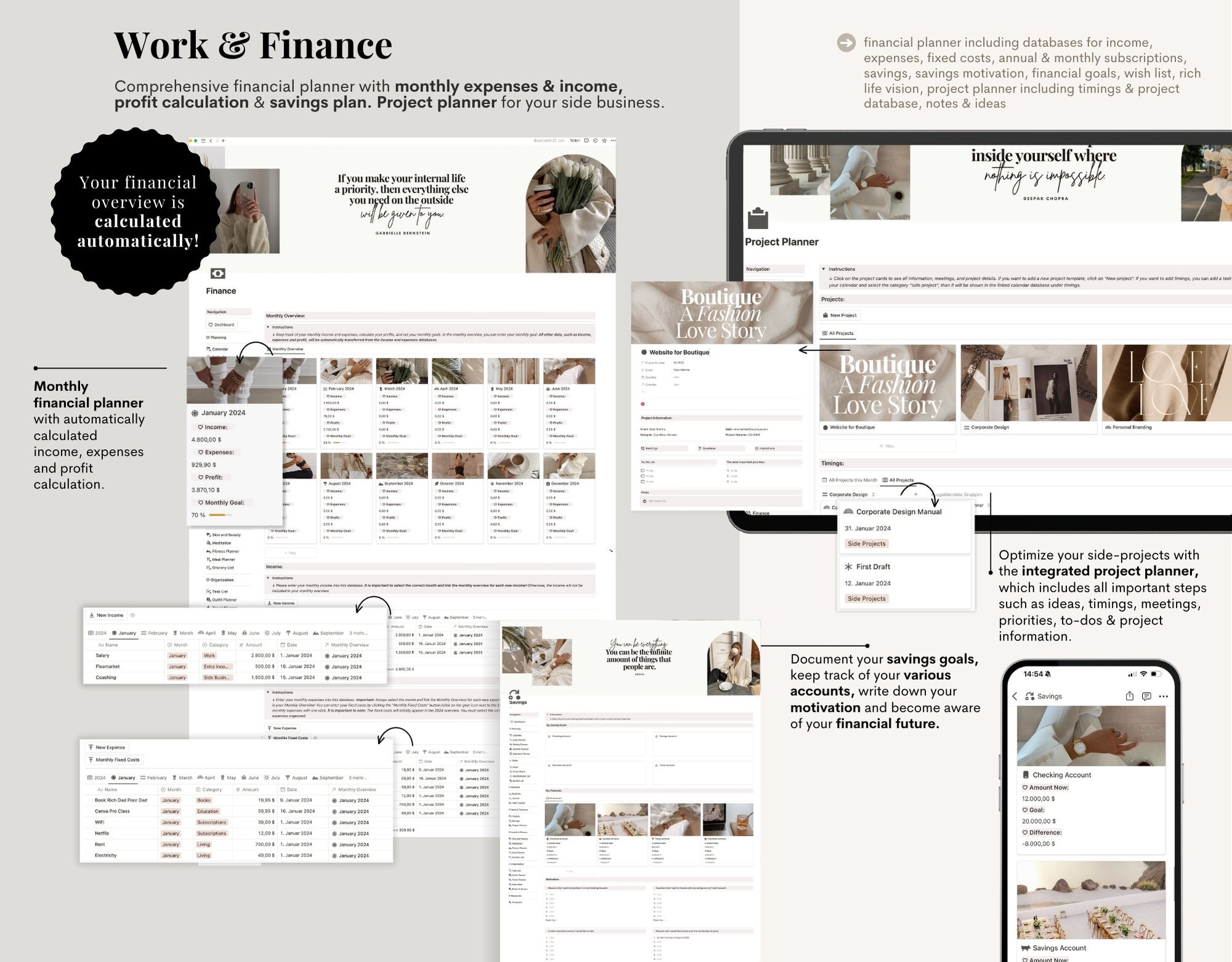 Notion Template 2024 Life Planner English Notion Dashboard Aesthetic ...