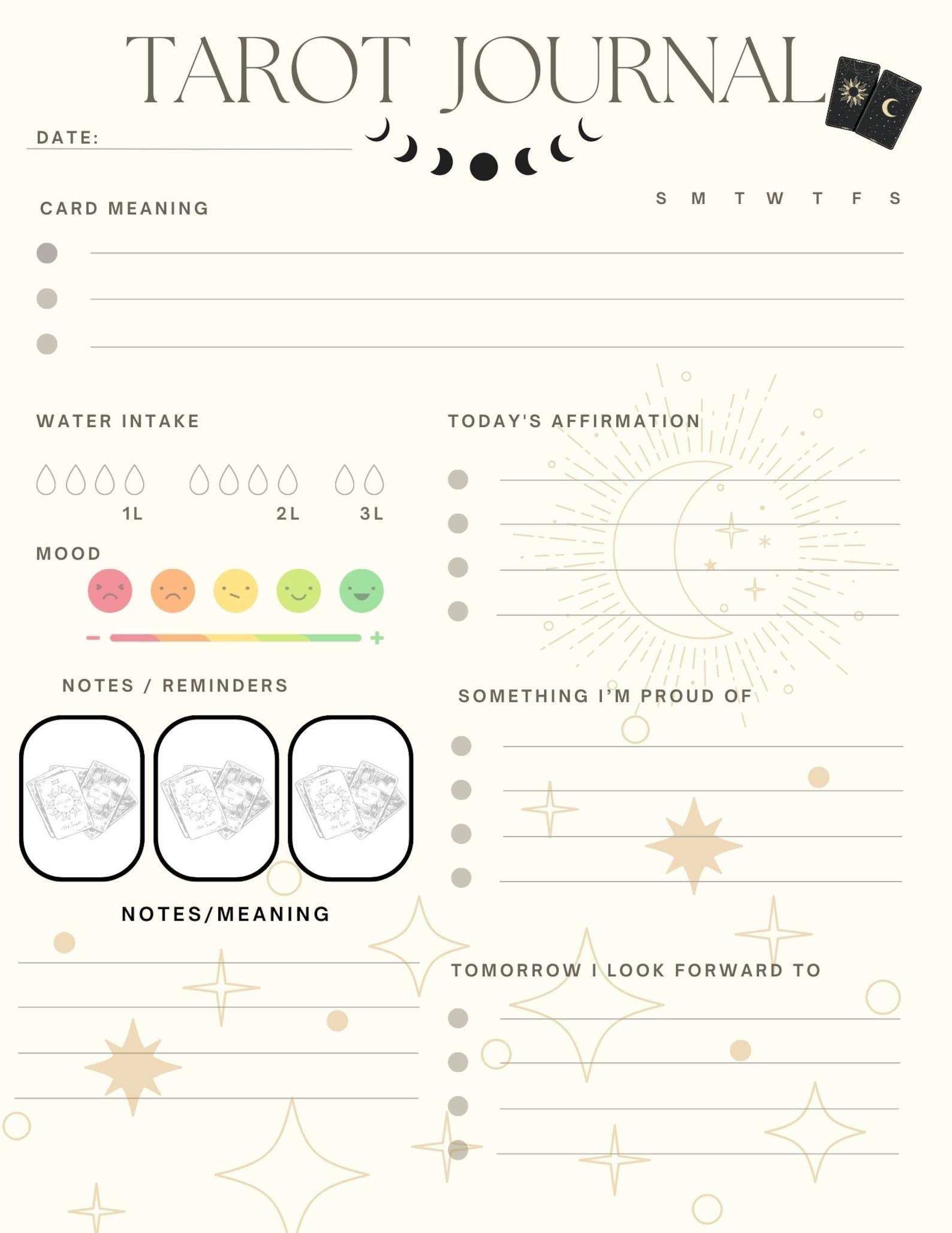 Daily Guided Tarot Journal- Undated - Etsy