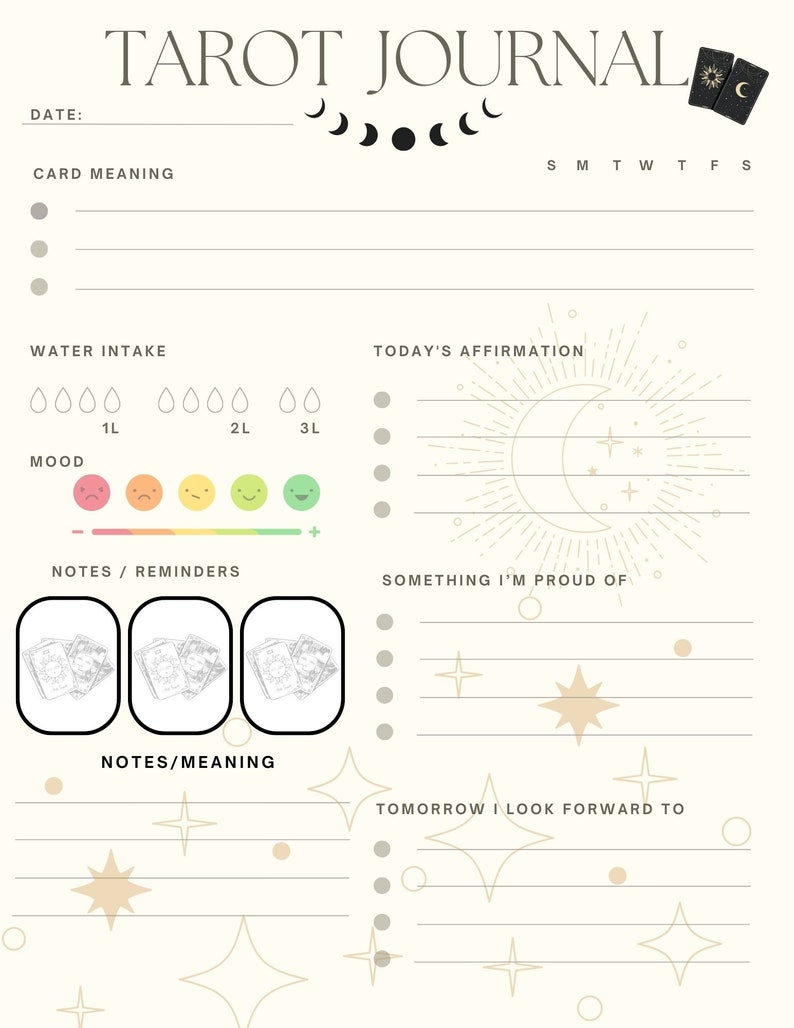 Daily Guided Tarot Journal- Undated - Etsy