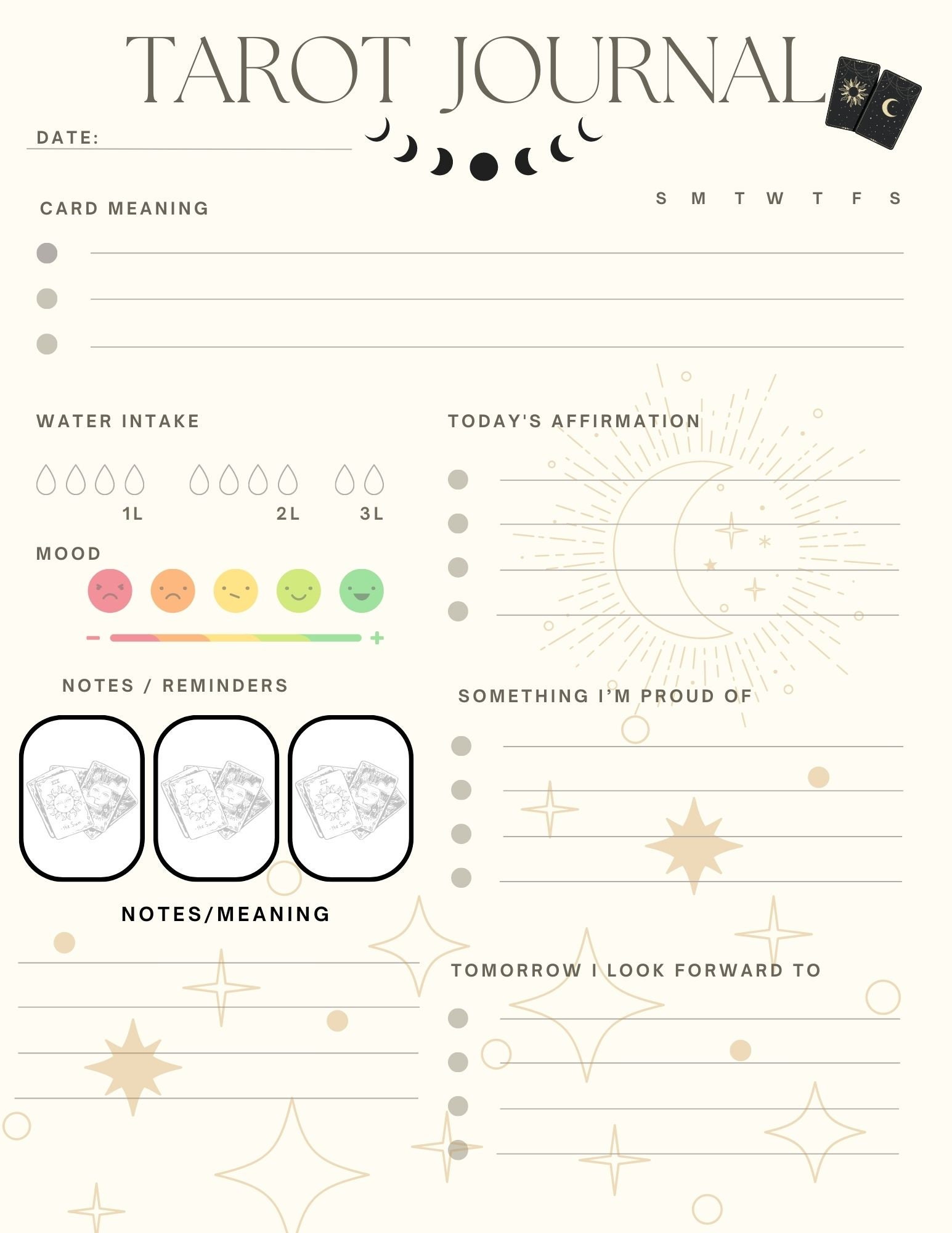 Daily Guided Tarot Journal- Undated - Etsy