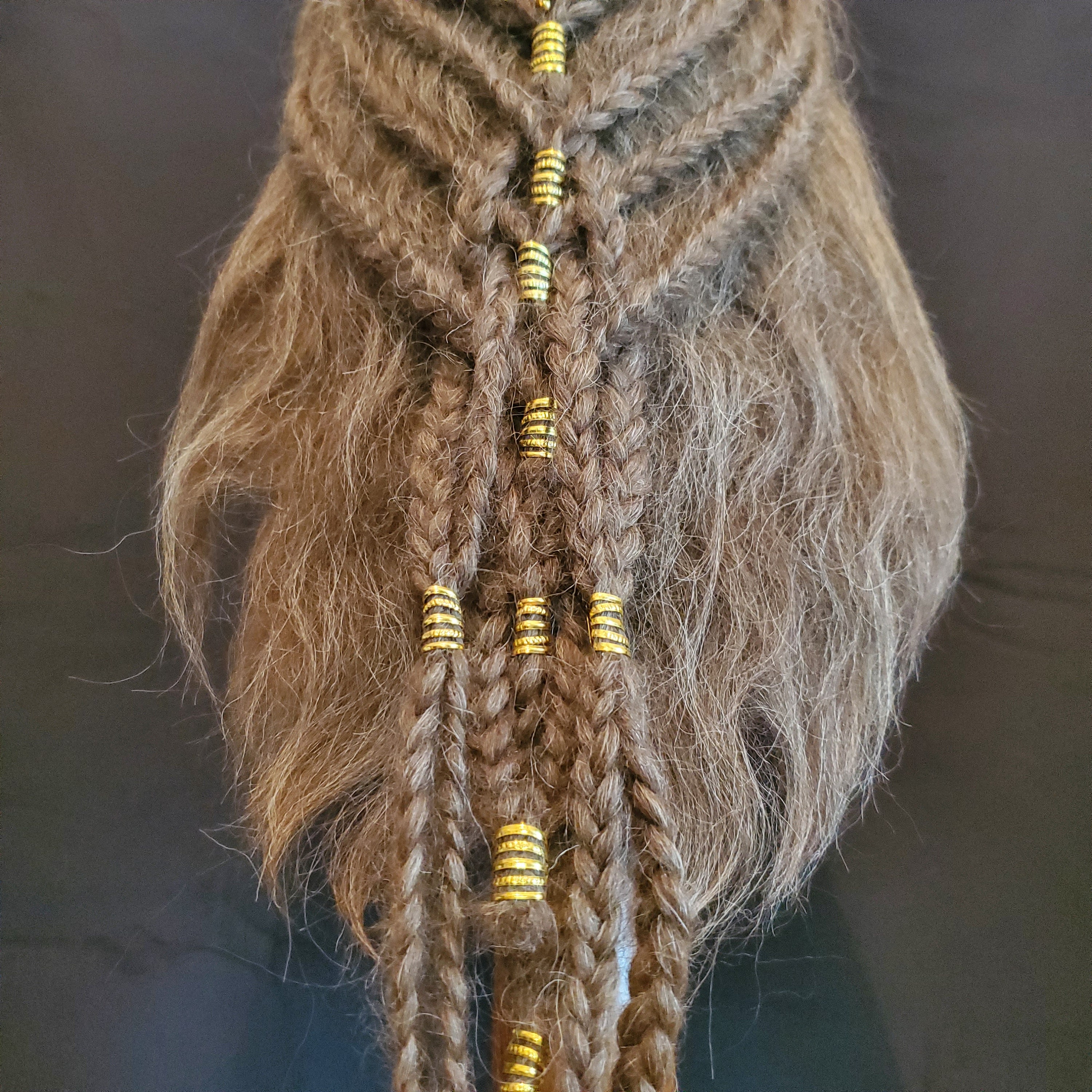 Brown Beard, Interlacing Braids, Gold-colored Jewelry, Fantastic ...