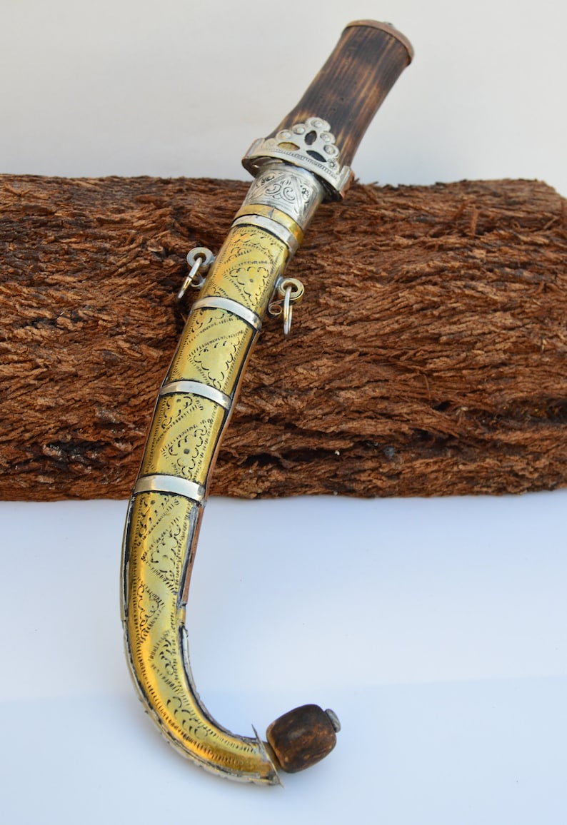 Épée Khanjar incurvée berbère faite main Dague Khanjar yéménite islamique Jambiya - Etsy France